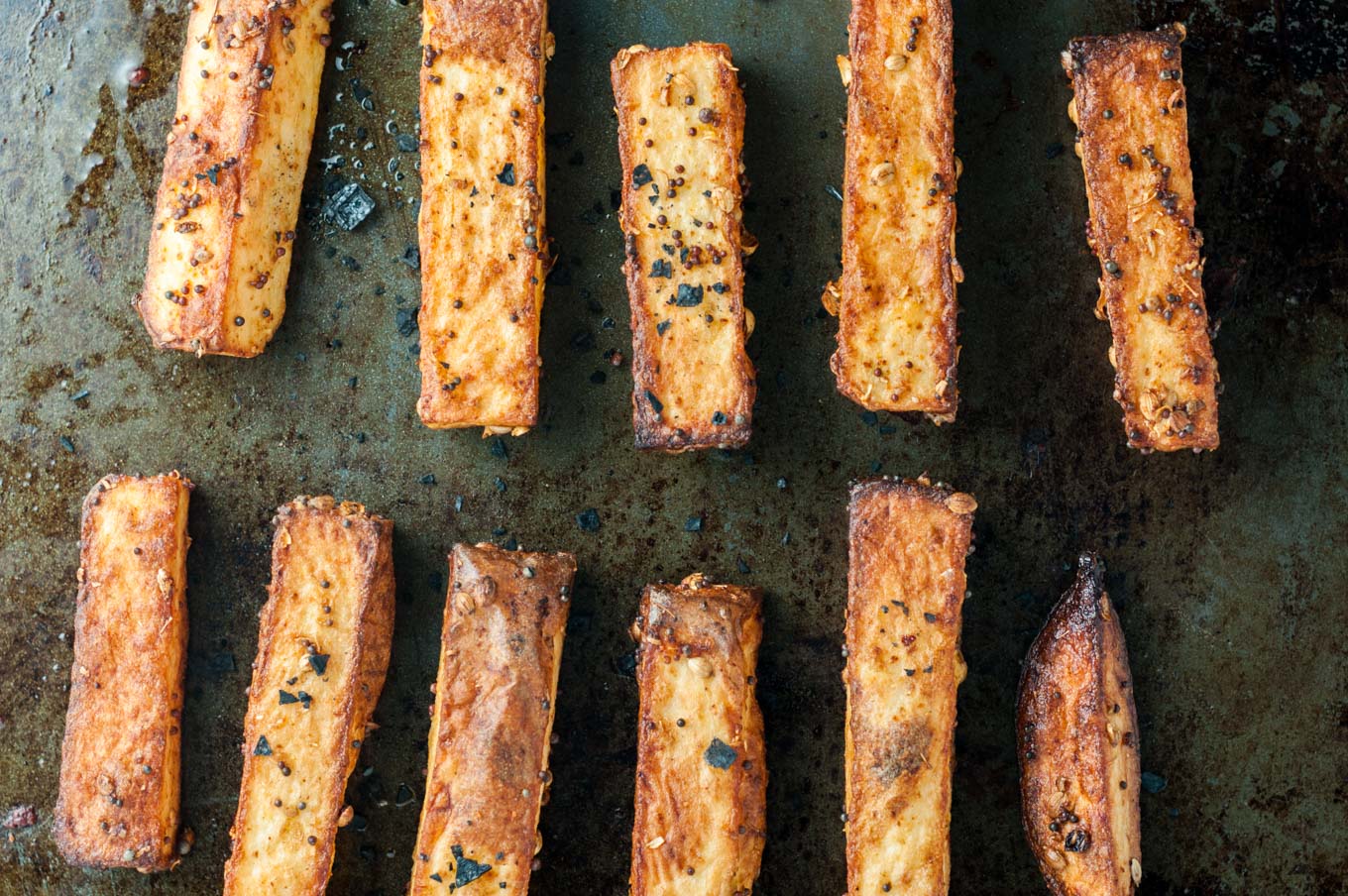 Battered halloumi and chips • Delicious from scratch